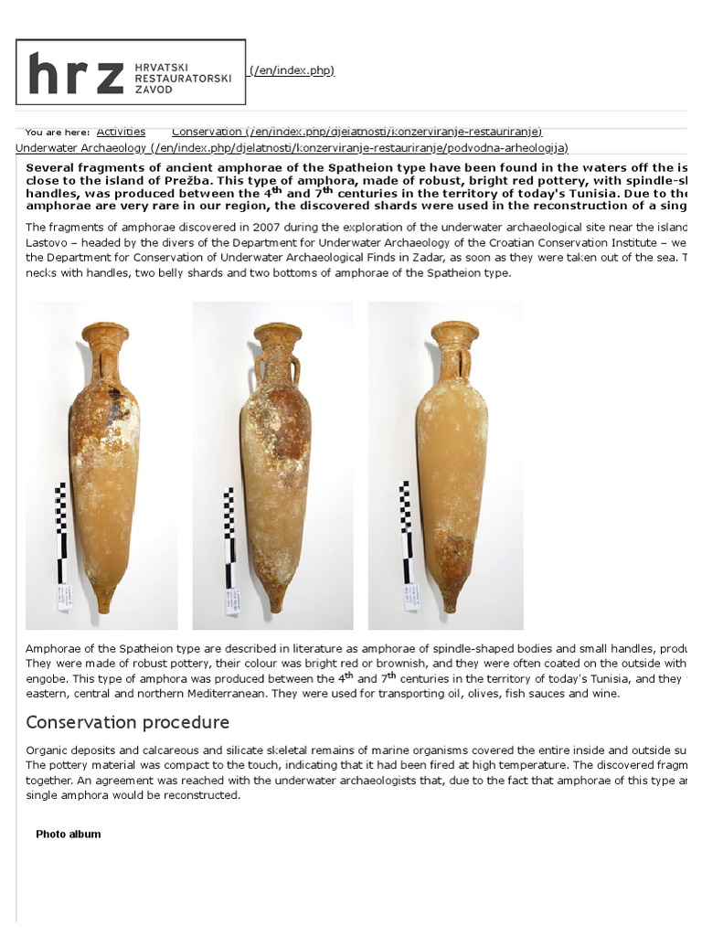 Conservation of An Amphora of The Spatheion Type | PDF | Materials