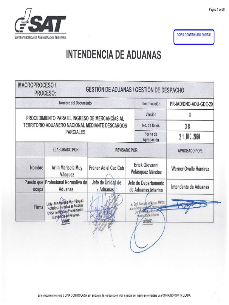 PR IAD DNO ADU GDE 20 Version II Vigente A Partir Del 08 de Enero de 2021 | PDF
