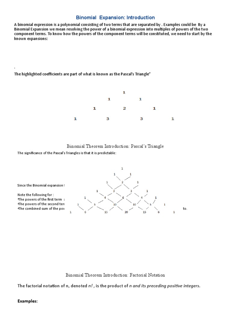 Binomial Expansion 1 | PDF | Function (Mathematics) | Trigonometric ...