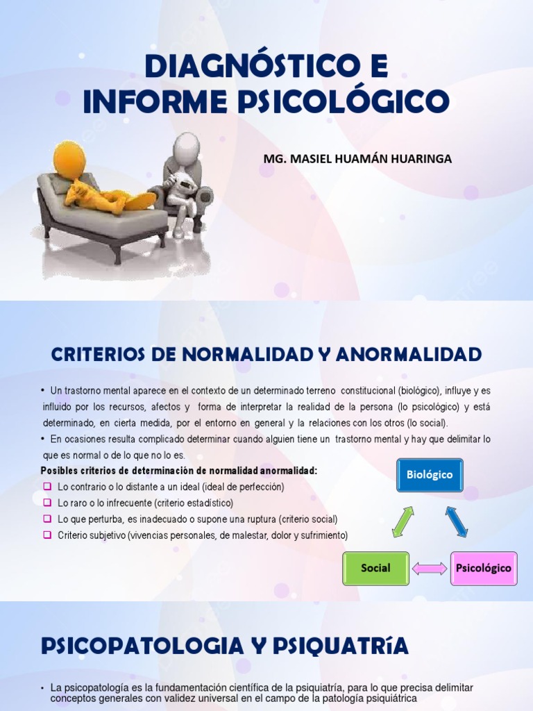 Diagnóstico e Informe Psicológico | PDF | Trastorno mental | Psicopatología