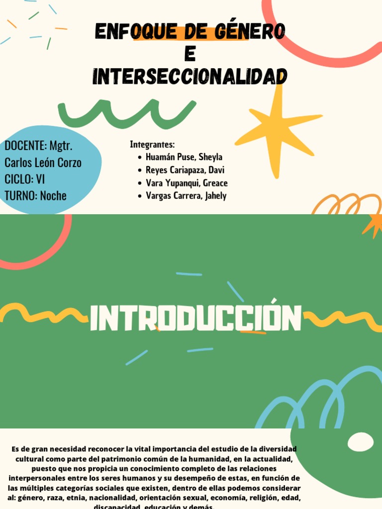 Enfoque de Género e Interseccionalidad | PDF | Interseccionalidad | Discriminación y relaciones ...