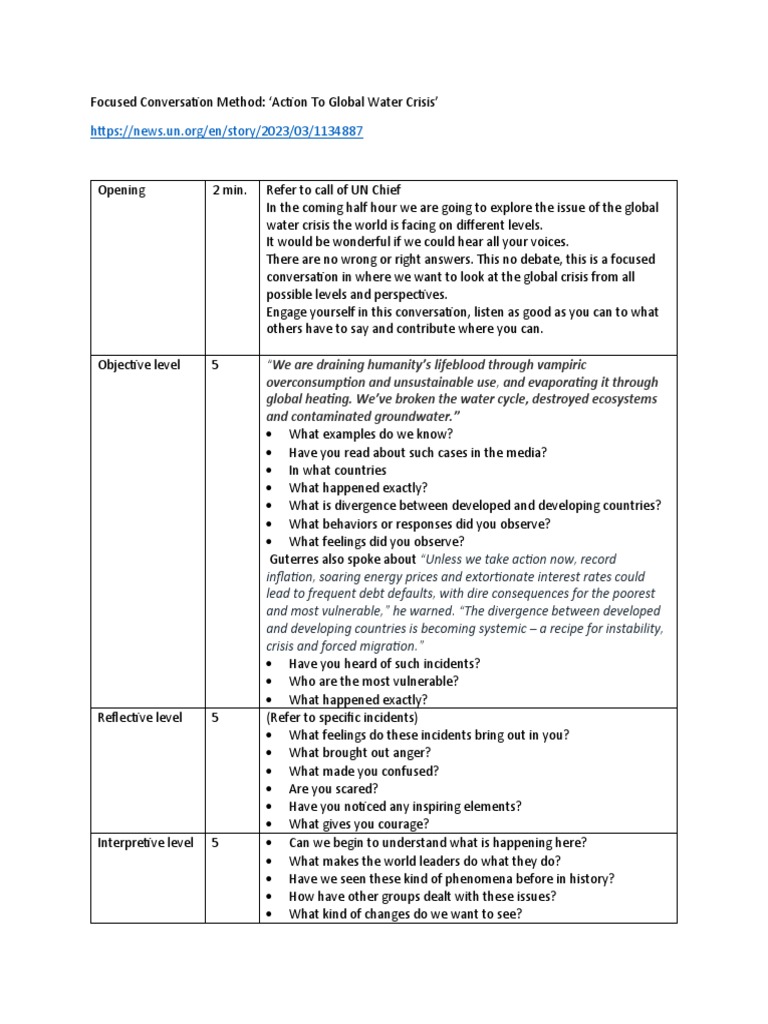 ORID Questions Gueterres | PDF | Climate Change Mitigation | Developing ...
