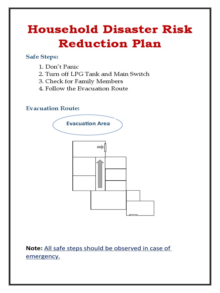 Household Disaster Risk Reduction Plan | PDF