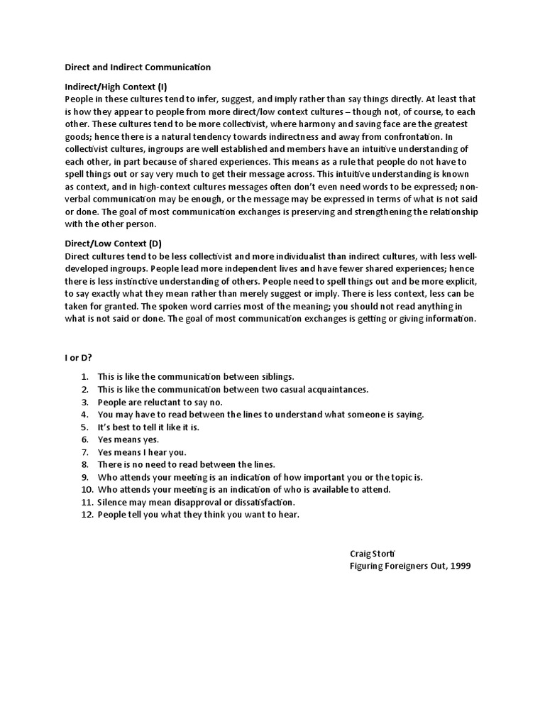 Direct and Indirect Communication | PDF | Cognition | Human Communication