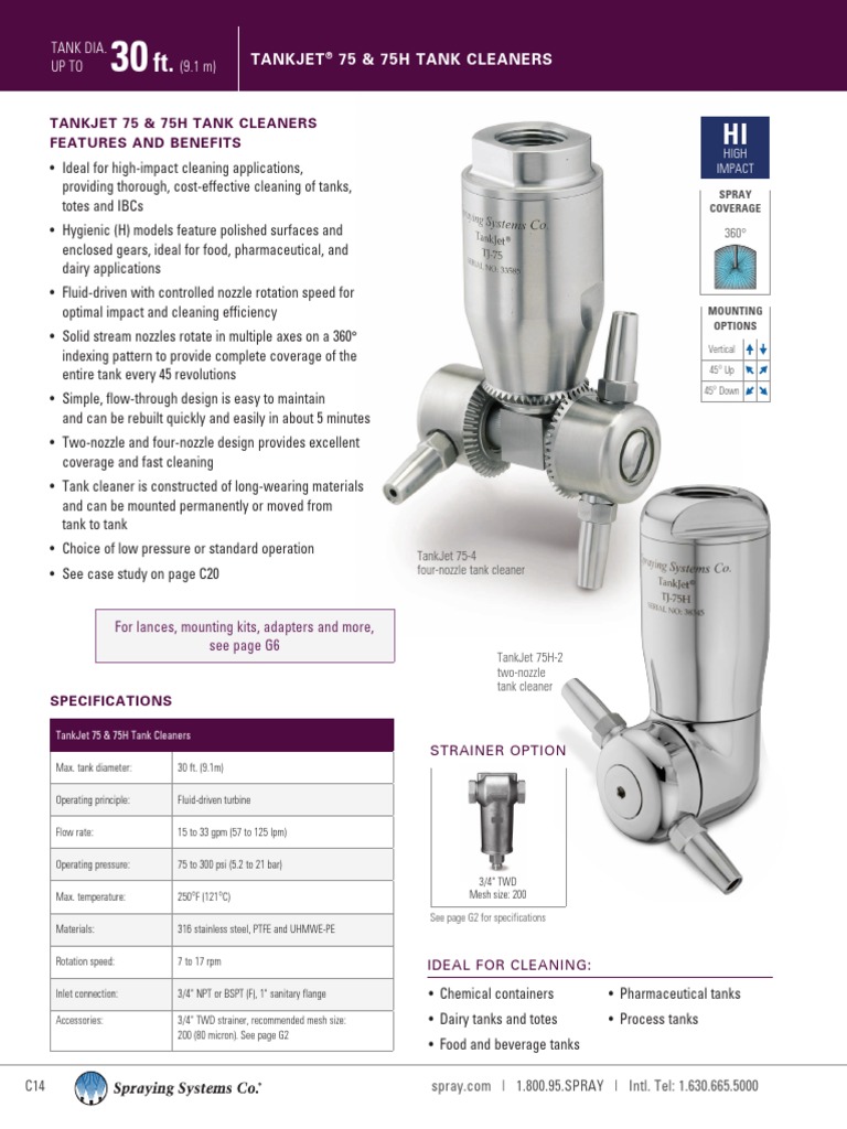 TankJet 75 Tank-Cleaning-Catalog | PDF | Applied And Interdisciplinary ...