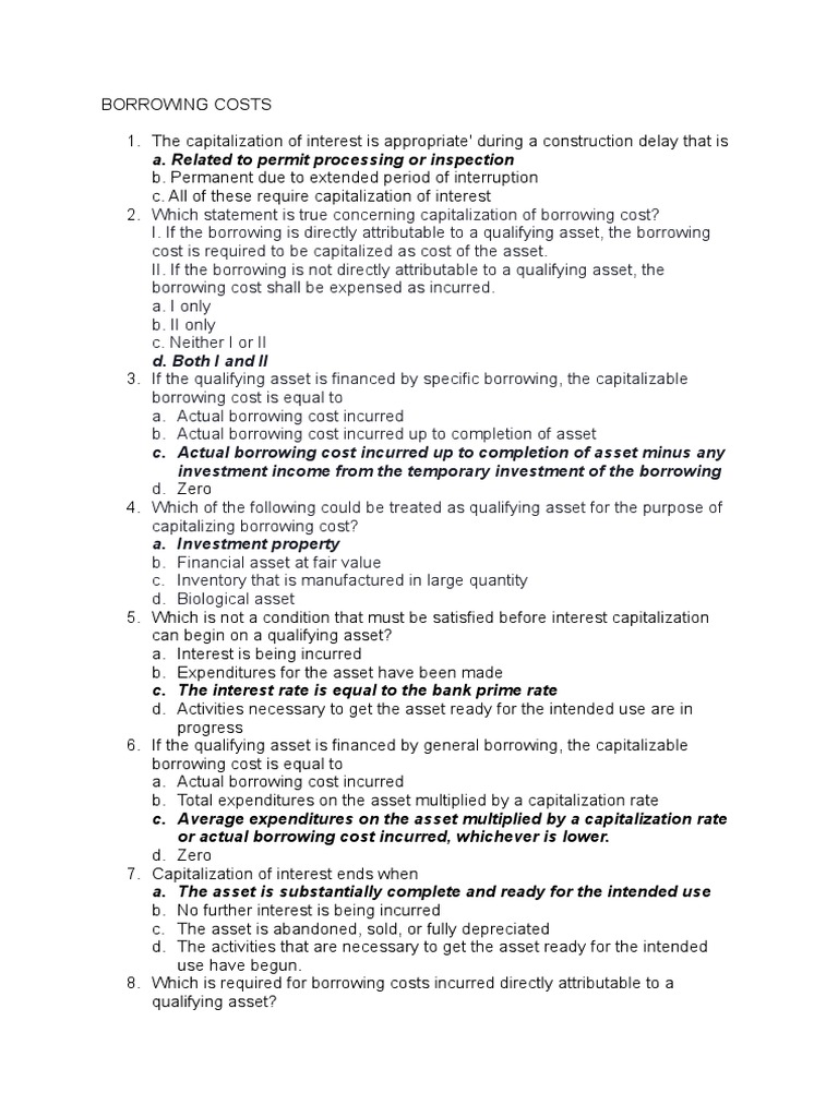 Reviewer For Borrowing Cost (Theories) | PDF | Interest | Debt