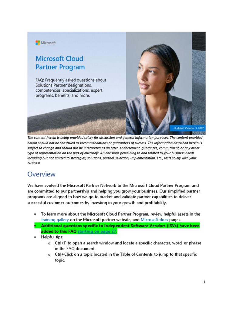 Microsoft Cloud Partner Program FAQ | PDF | Microsoft Azure | Cloud ...