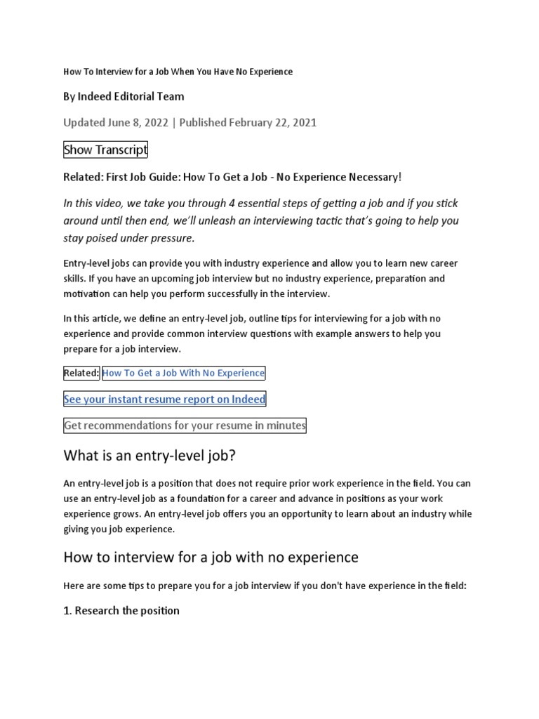 how-to-interview-for-a-job-when-you-have-no-experience-pdf-job