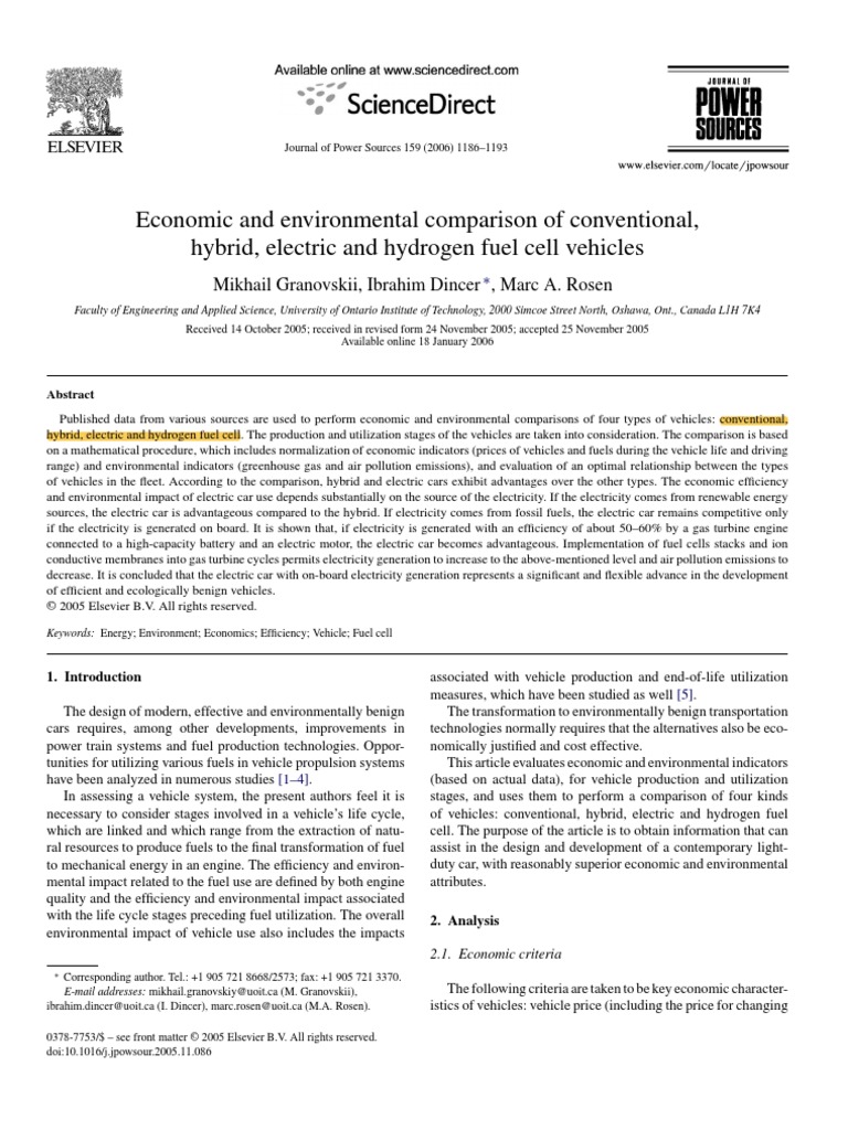 Vehicle Tech: Eco & Econ Insights | PDF | Hybrid Vehicle | Electric Vehicle