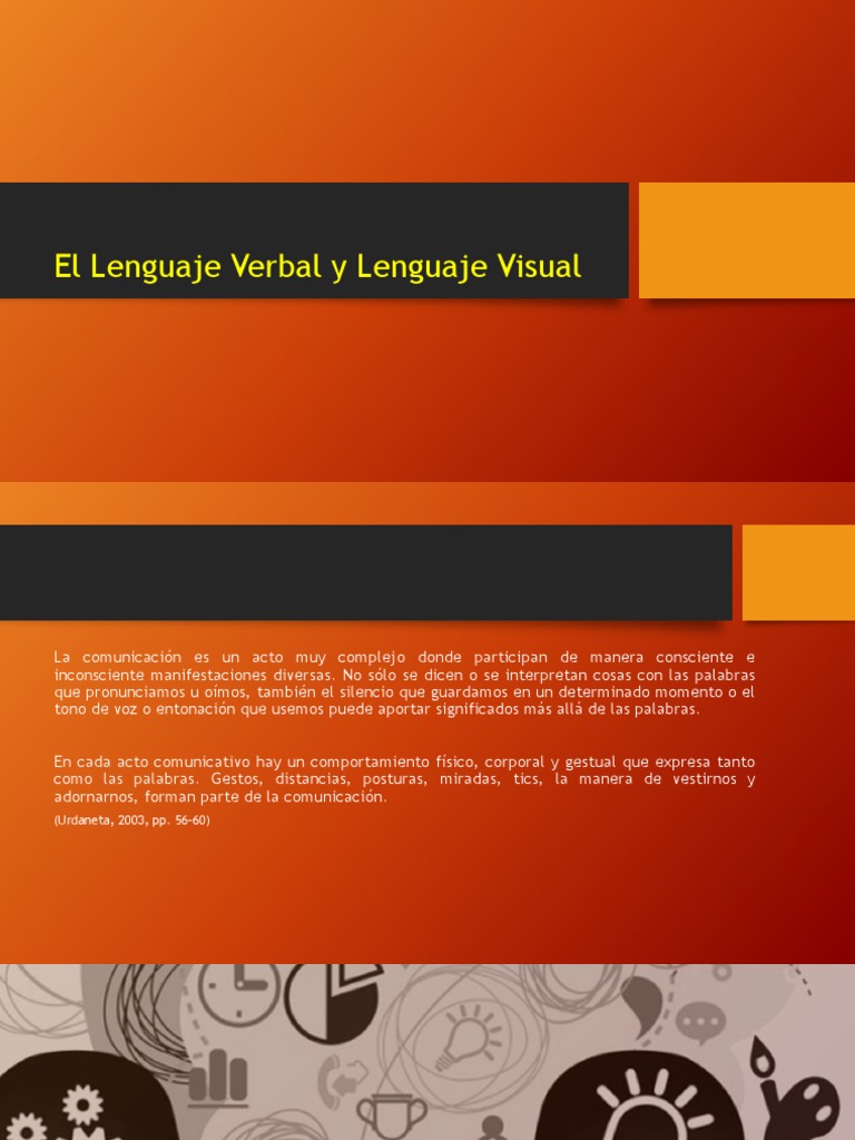 El Lenguaje Verbal y Lenguaje Visual | PDF | Comunicación | Comunicación no verbal