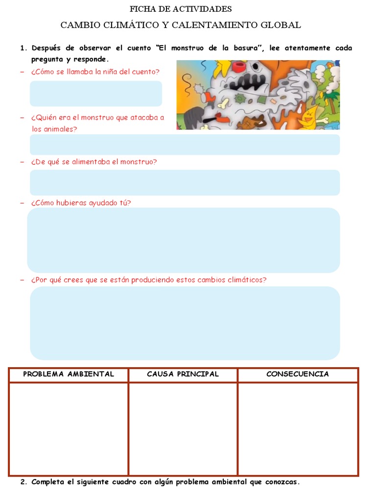 FICHA DE ACTIVIDADES Calentamiento Global 12 | PDF