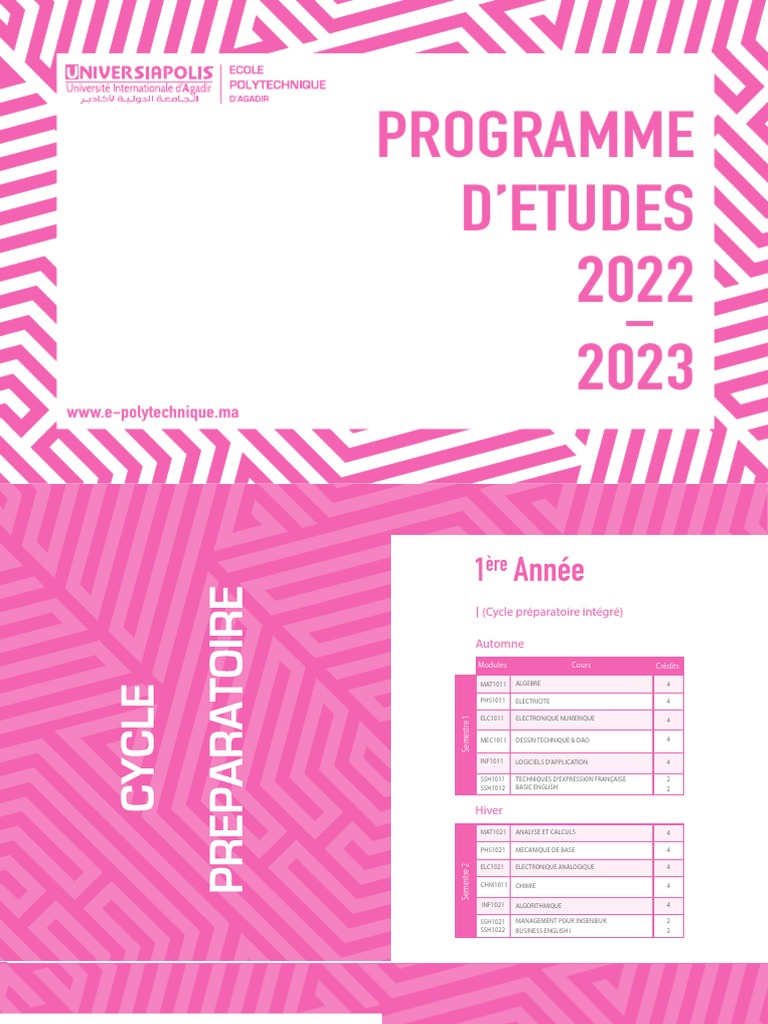 Programme D'etude Polytechnique (2022-2023) - F | PDF | Informatique | Programmation informatique