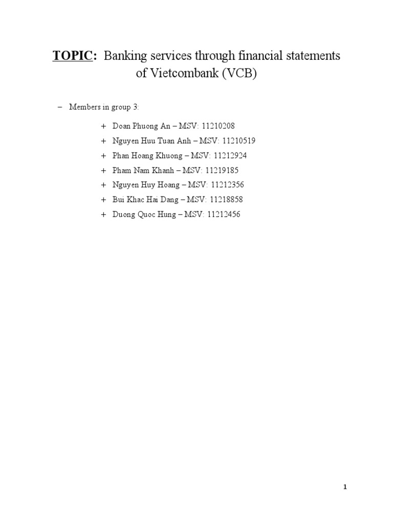 Vietcombank Banking Services Overview | PDF