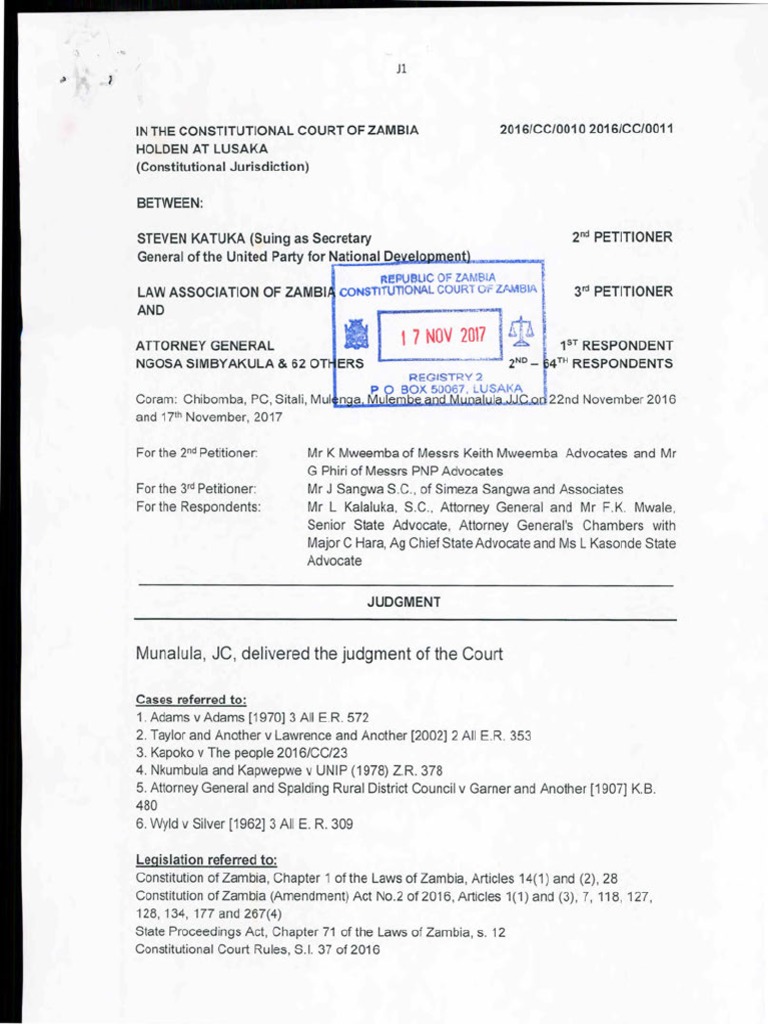 Steven Katuka and Laz V Attorney General and Others | PDF