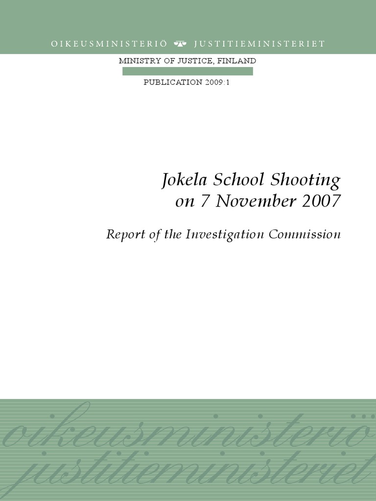 Jokela School Shooting Official Report | PDF | Emergency Management
