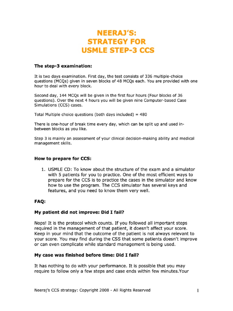 USMLE Step 3 CCS Notes | PDF