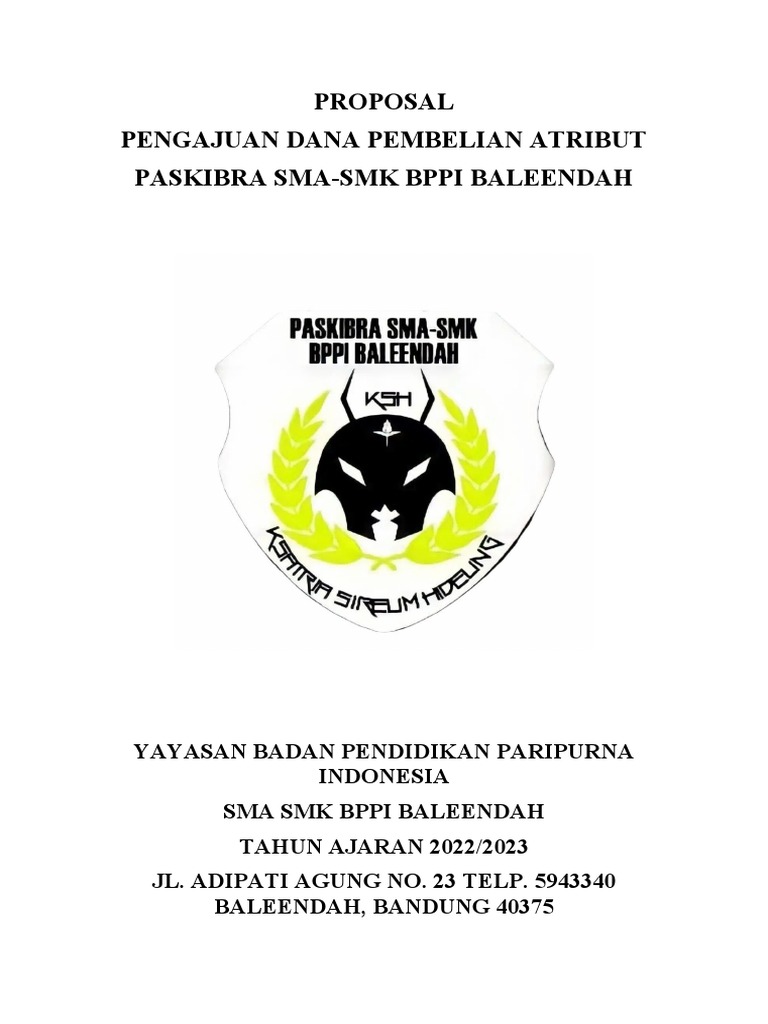 Pengajuan Atribut Bppi 2023 | PDF