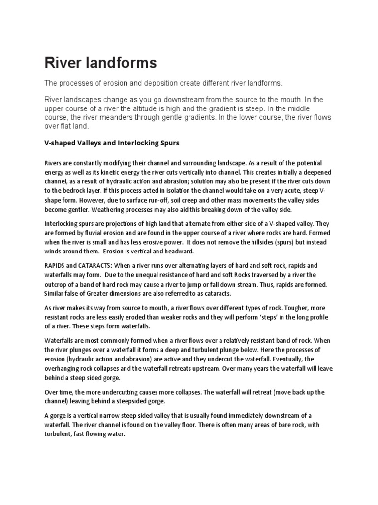 River Landforms | PDF | River | Erosion