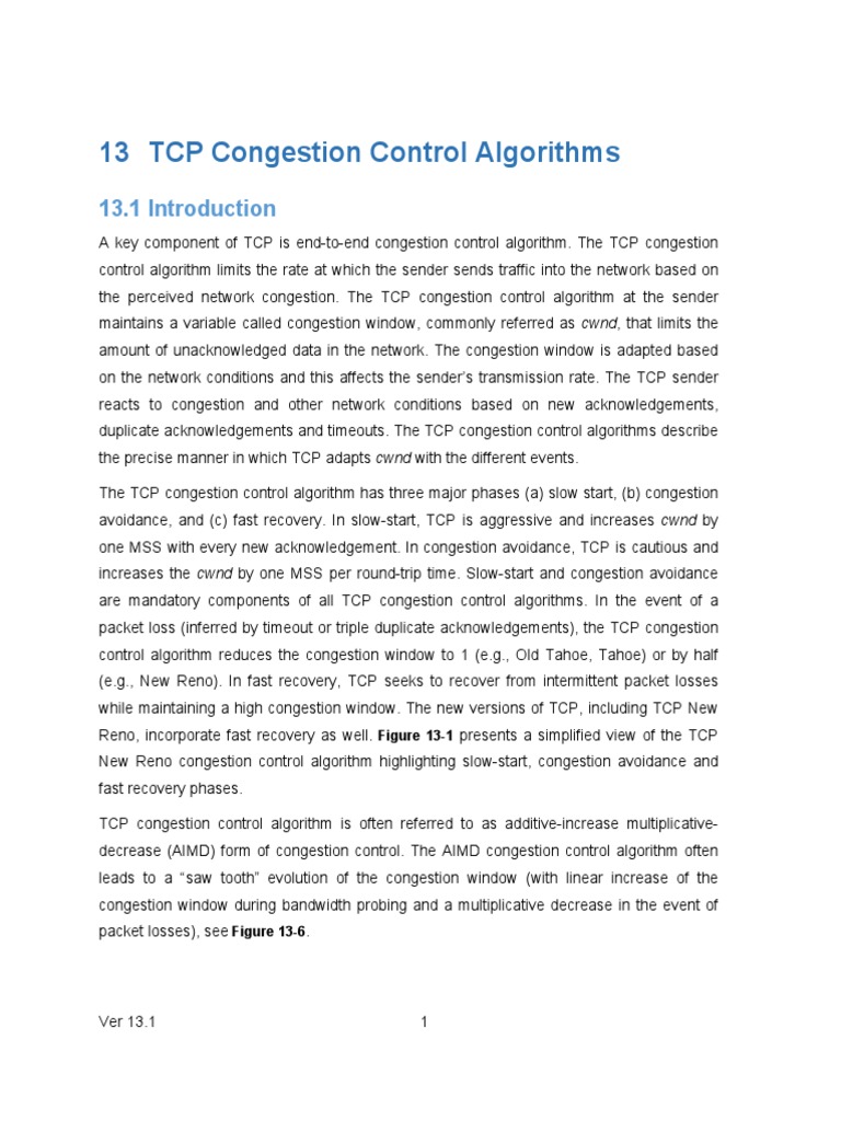 Tcp Congestion Control Algorithms Pdf