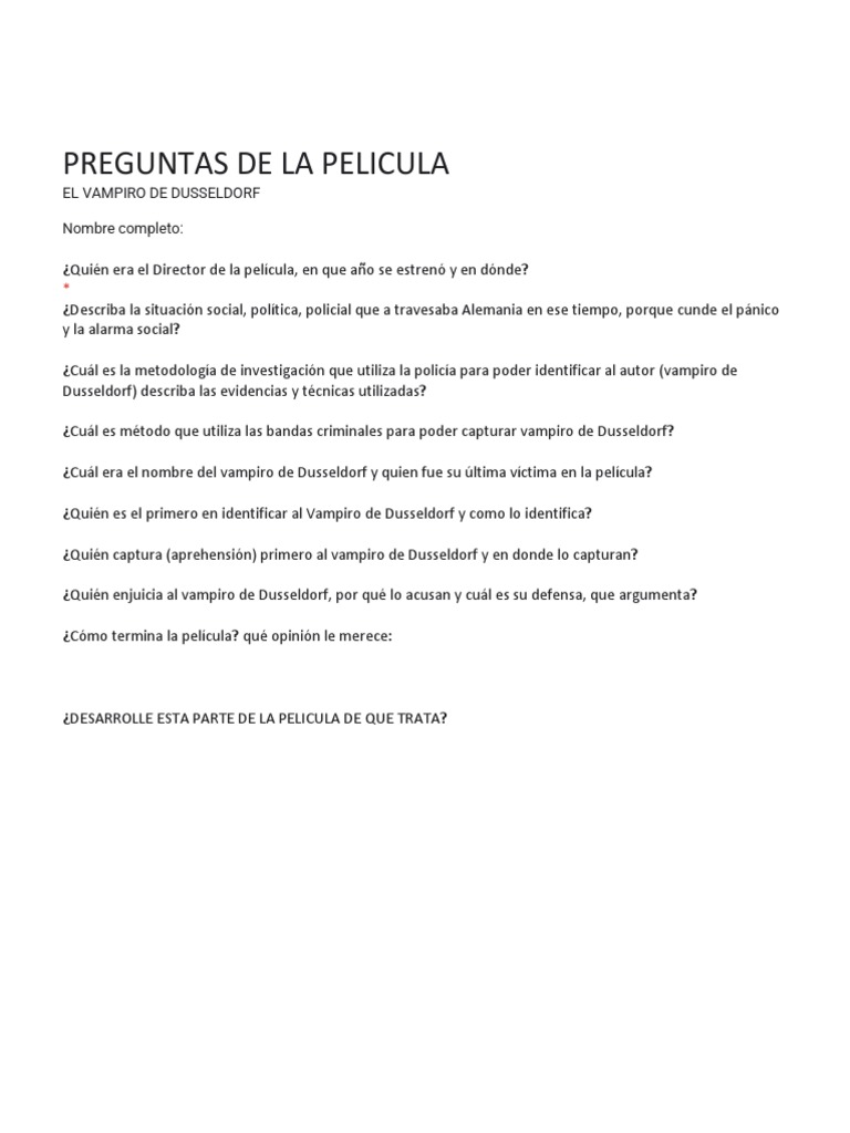 Preguntas de La Pelicula | PDF
