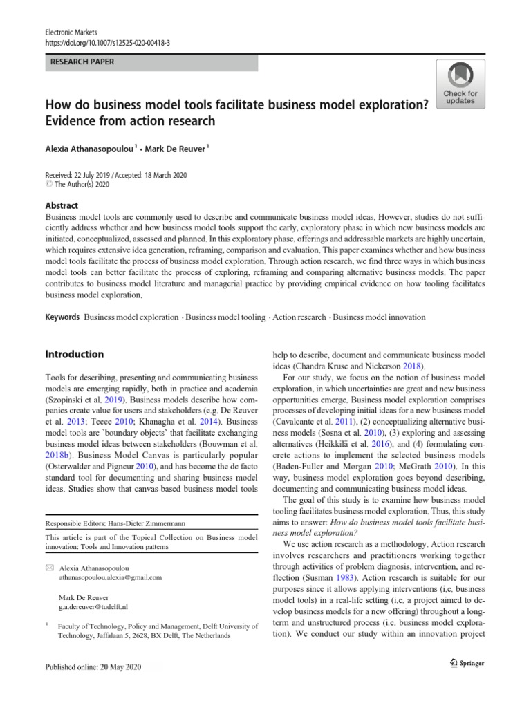 How Do Business Model Tools Facilitate Business Model Exploration | PDF ...