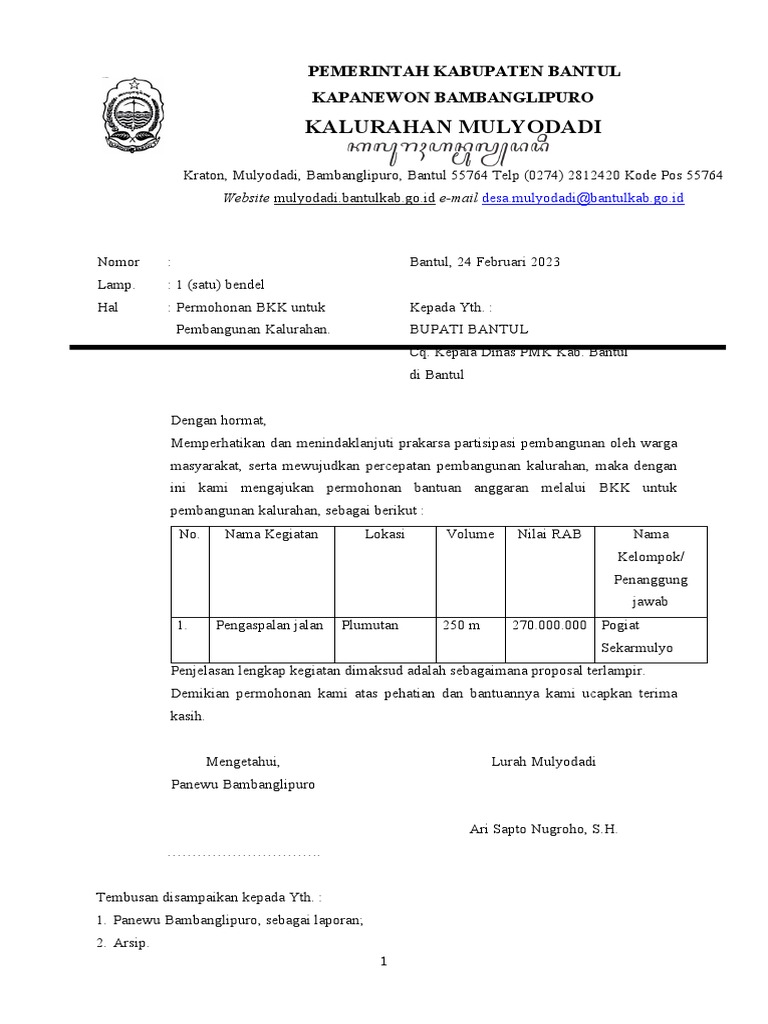 Proposal Plumutan BKK 2024 RT 02 | PDF