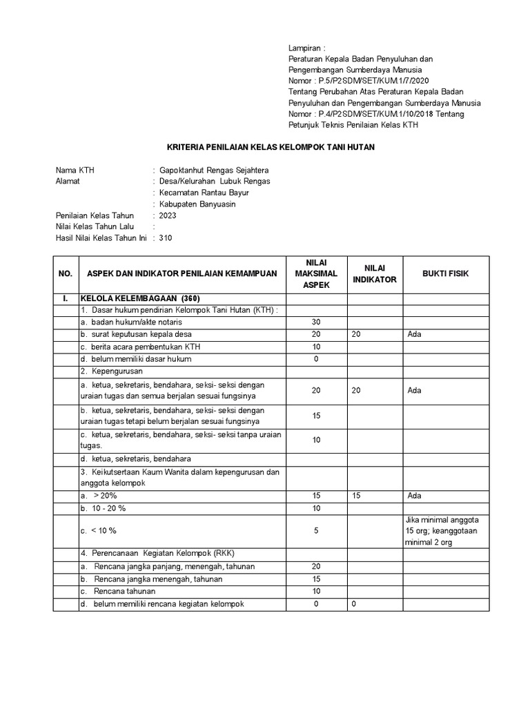 Sausan - Tugas Blanko Penilaian KTH | PDF