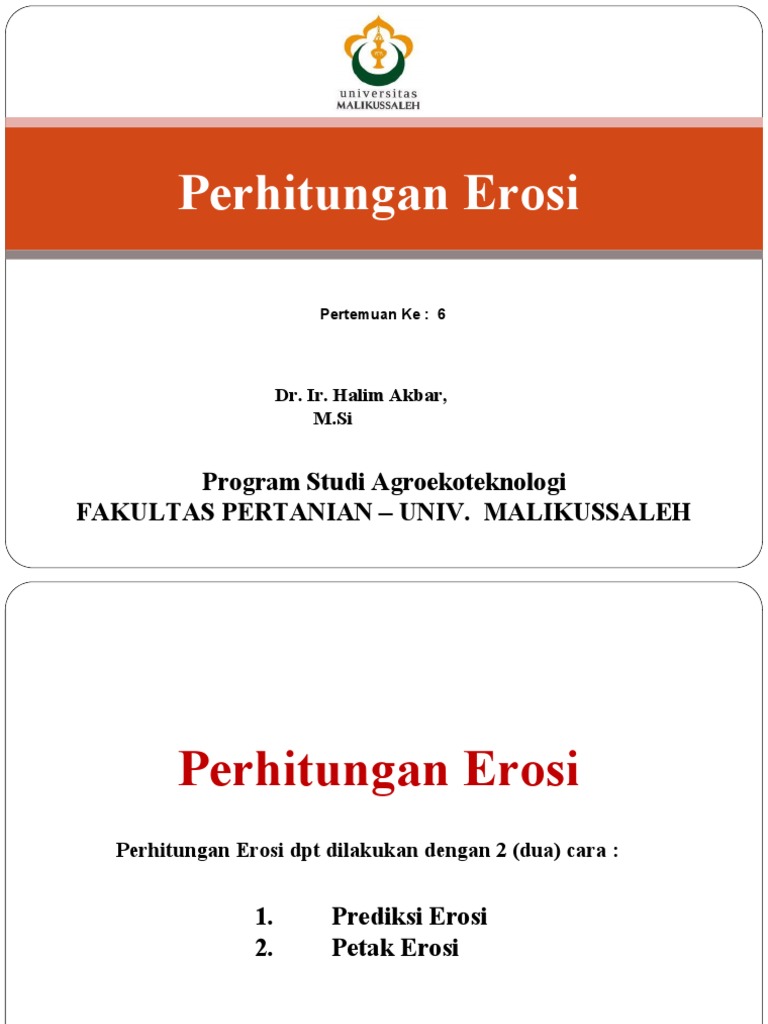 Pertemuan Ke - 6 Metode Perhitungan Erosi | PDF