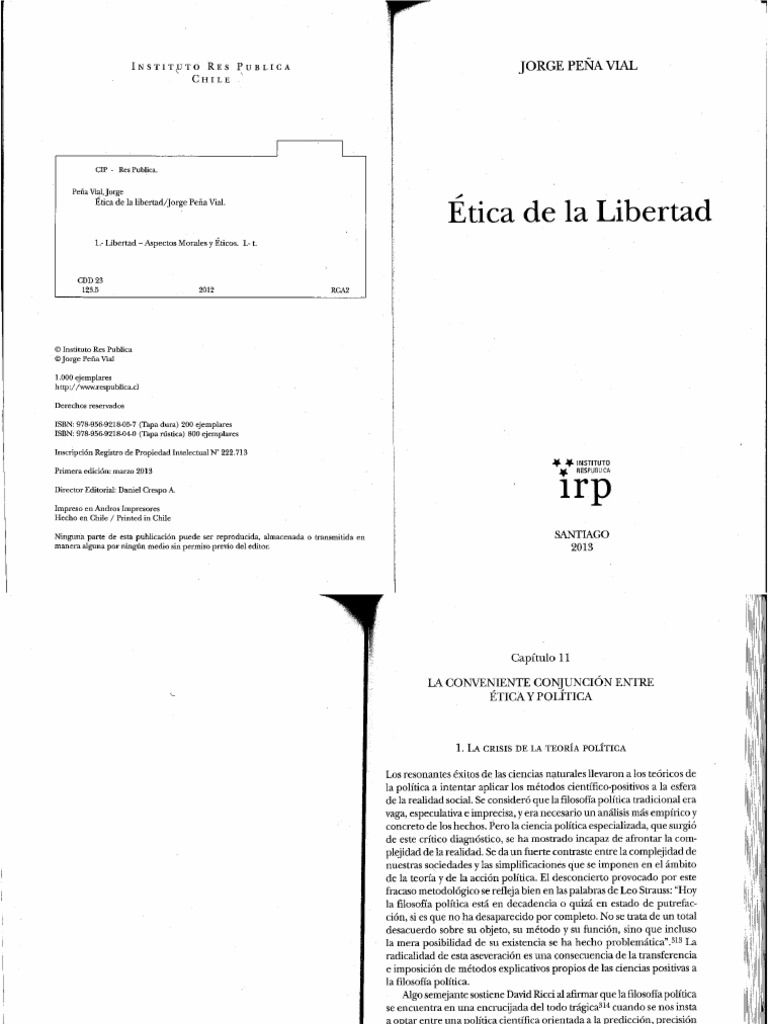 Etica de La Libertad Jorge Peña Vial | PDF