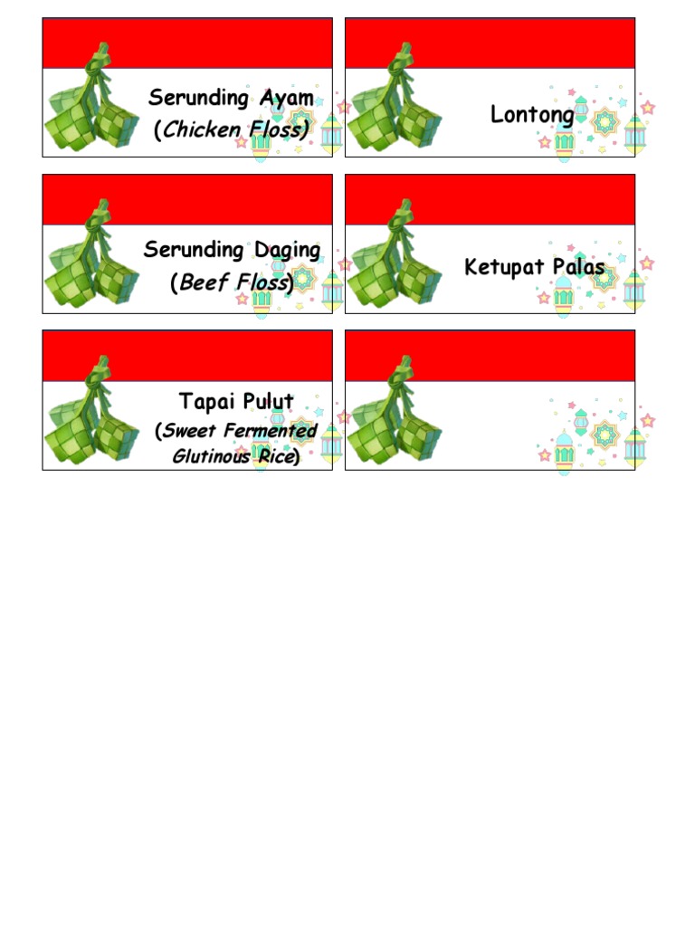 Raya Menu: Serunding & Tapai Dishes | PDF