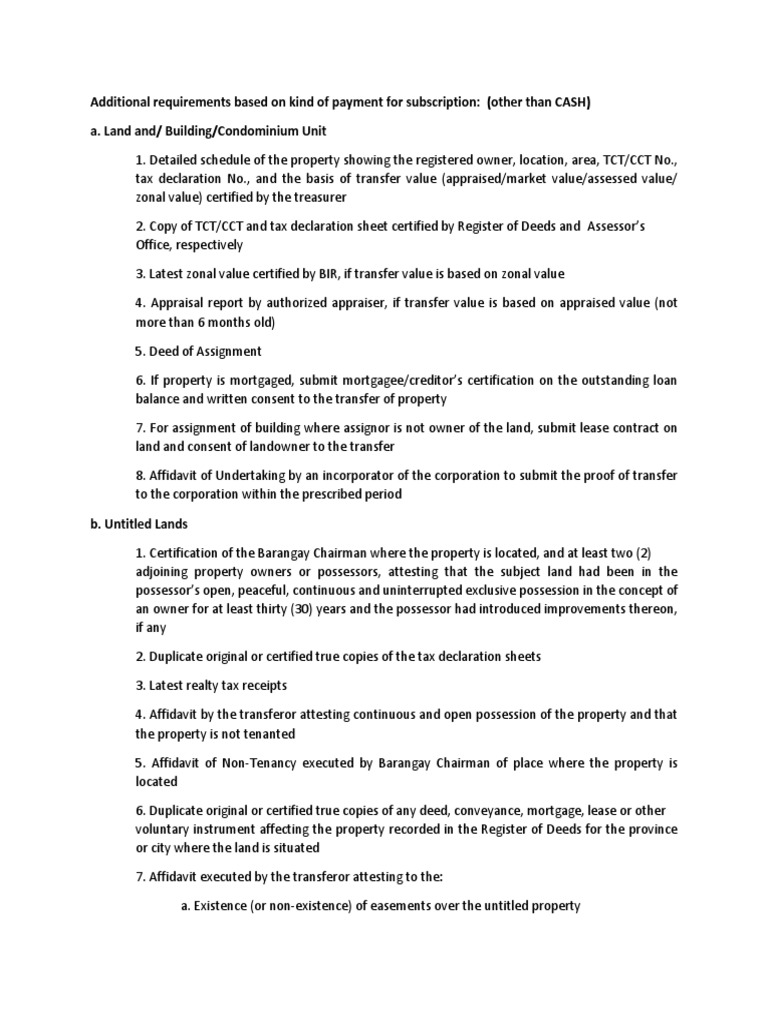 Additional Requirements Based On Kind of Payment For Subscription ...