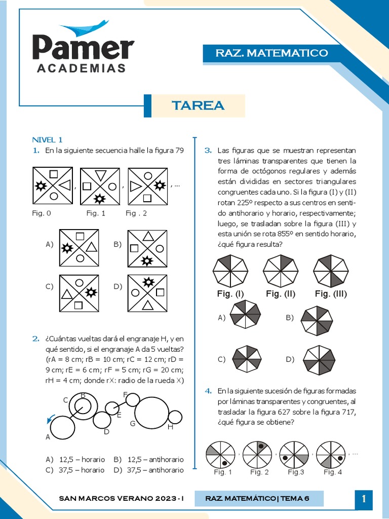 T_Sem6_RM_Rotación y Traslación de Figuras | PDF | Rotación | Geometría