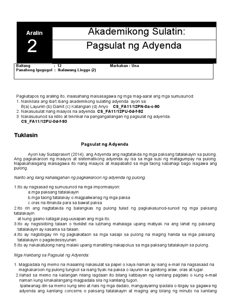 Filrang Adyenda | PDF
