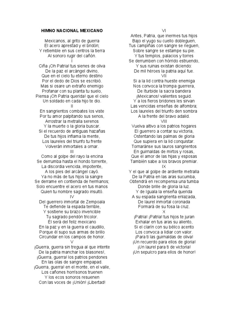 Himno Nacional Mexicano | PDF