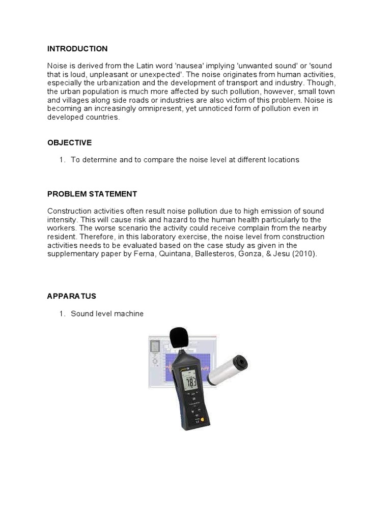Intro Noise Level | PDF