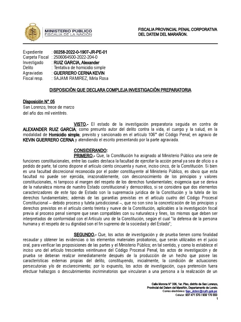 Caso 204-2022 | PDF | Fiscal | Derecho penal