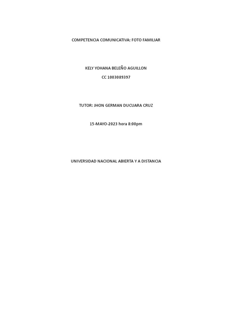 Foto Familiar KELLY YOHANA AGUILLON | PDF
