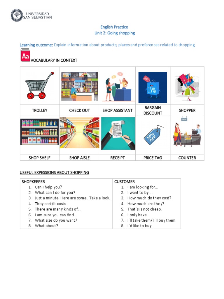 Shopping Vocabulary and Expressions | PDF | Plural | Grammatical Number