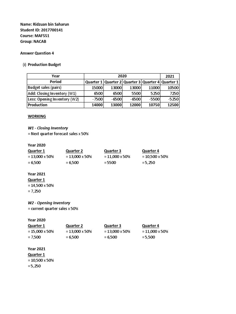 MAF551 - Exercise 1 - Answer Question 4 - Karrimost SDN BHD - Ridzuan ...