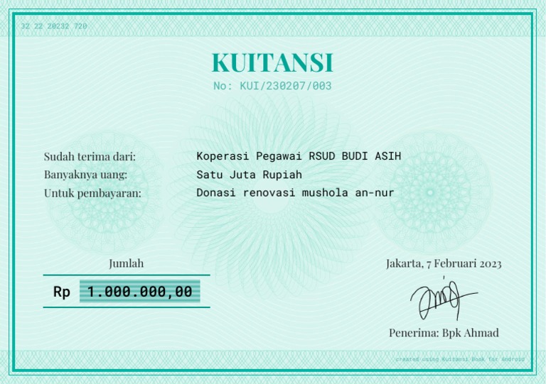 Kuitansi 2 | PDF | Pengelolaan Keuangan & Uang