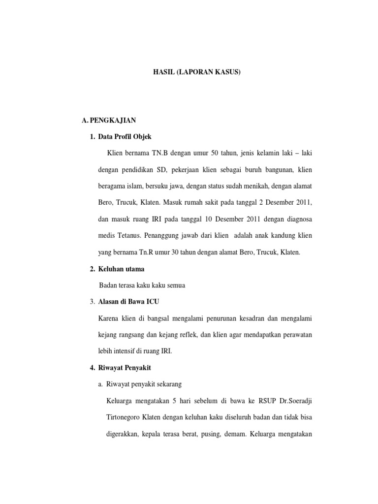 Kasus Askep Tetanus Fix | PDF