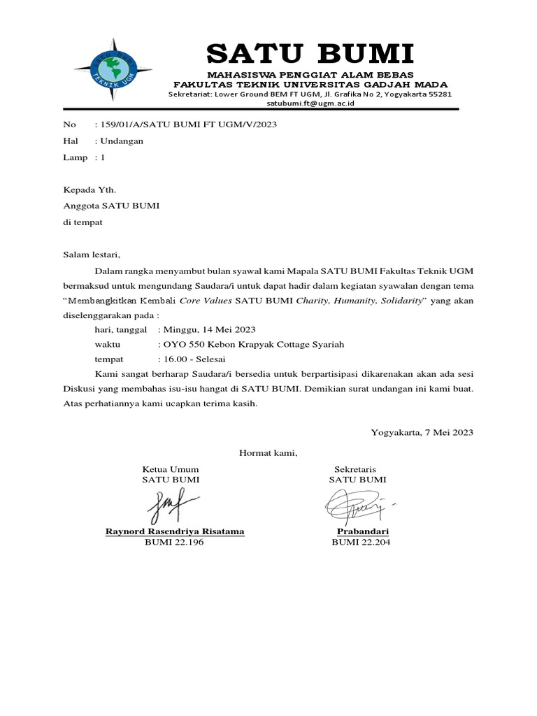 Surat Undangan Syawalan | PDF