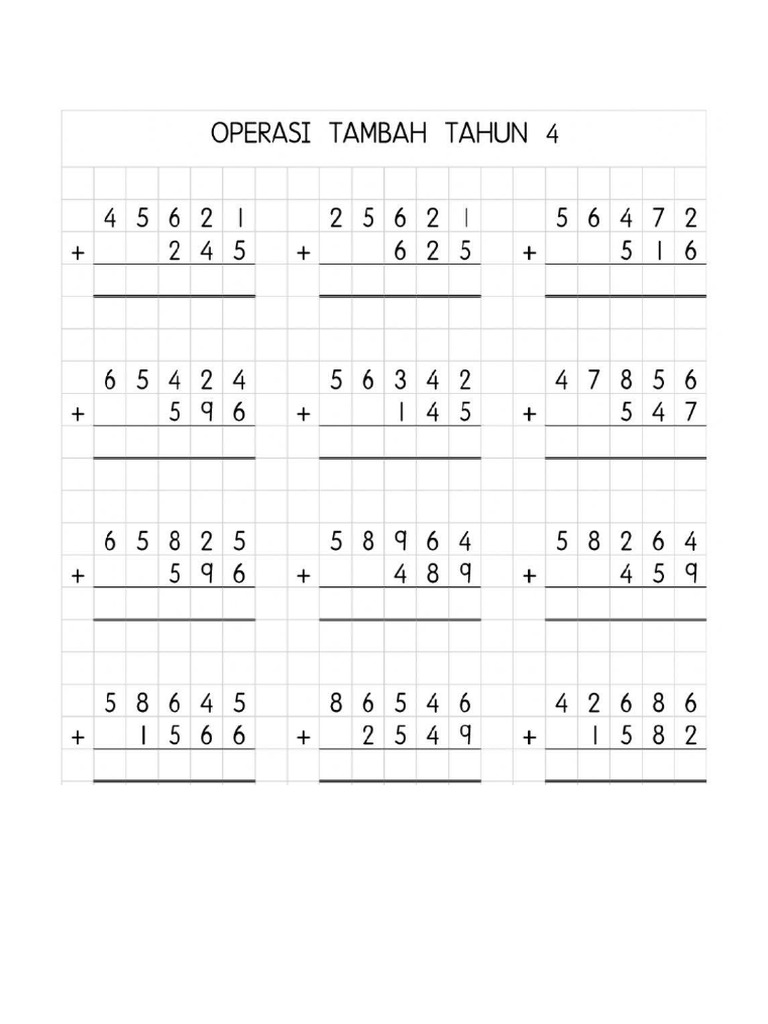 Matemati Tambah Tahun 4 | PDF