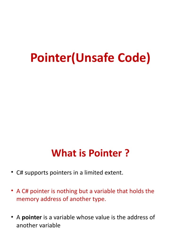 Pointer Unsafe Code Pdf Pointer Computer Programming C Sharp Programming Language 2101