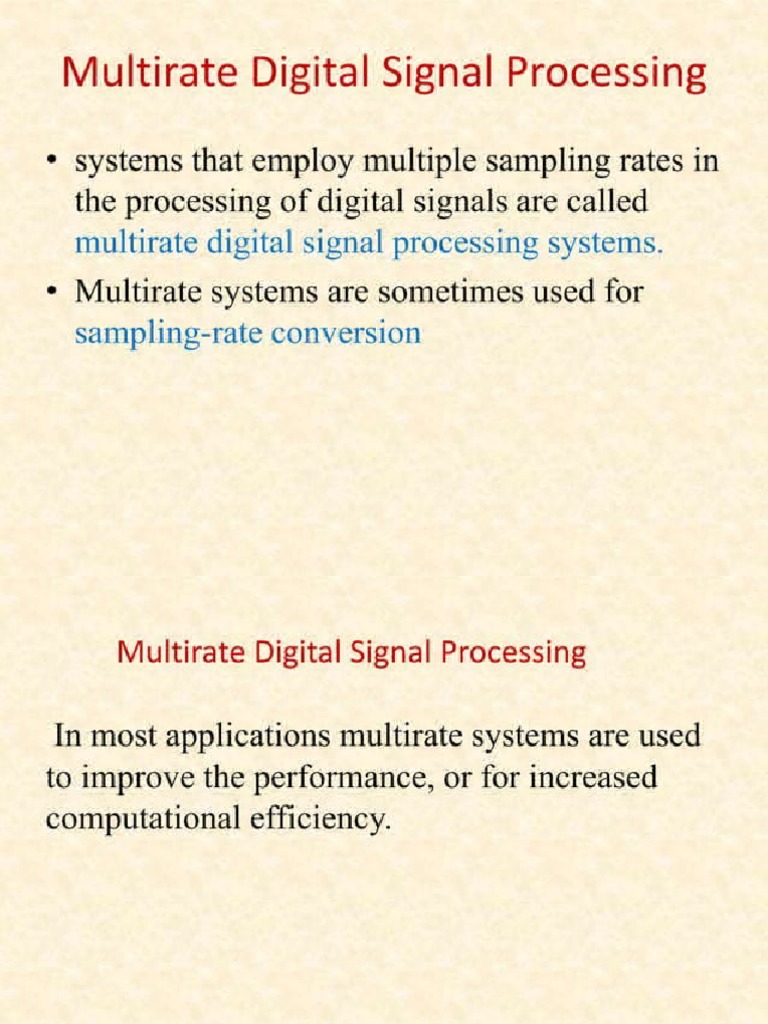 Chapter 4. Multirate DSP | PDF