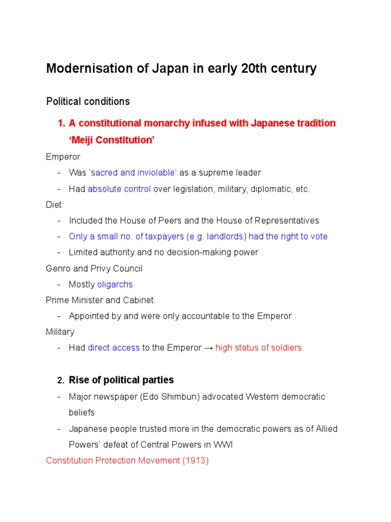 History Japan Notes | PDF | Japan | Empire Of Japan