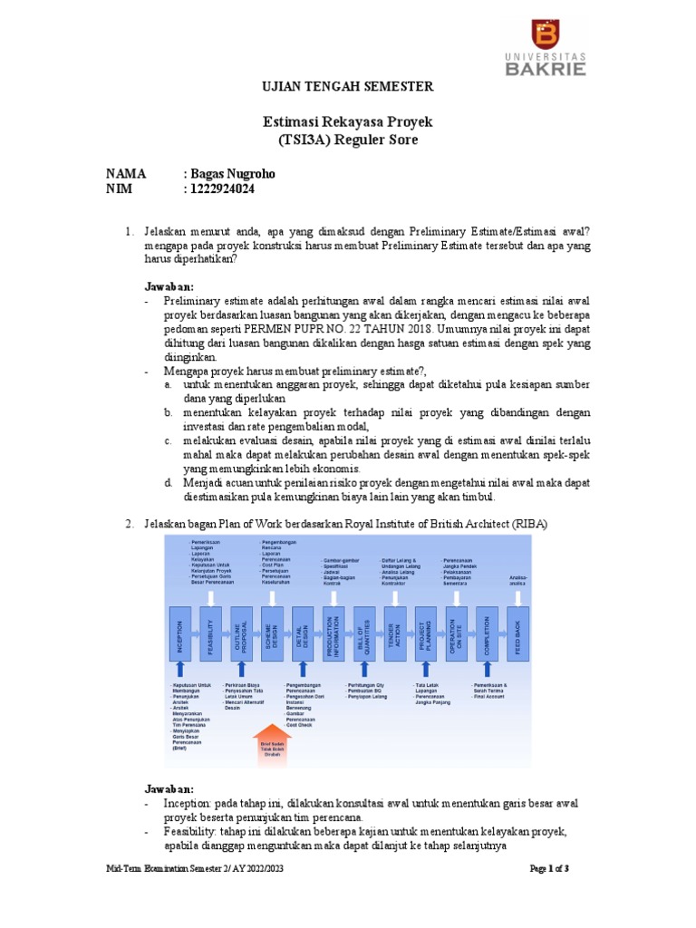 Bagas Nugroho - 1222924024 - UTS Estimasi Rekayasa Proyek | PDF