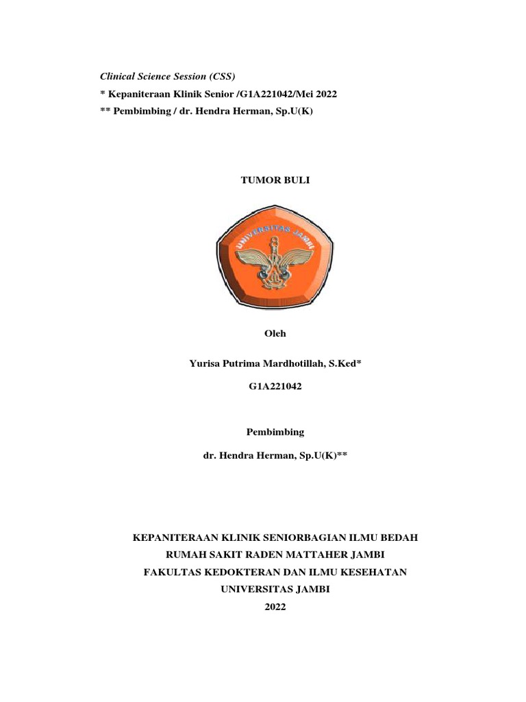 Laporan Tumor Buli untuk Medis | PDF