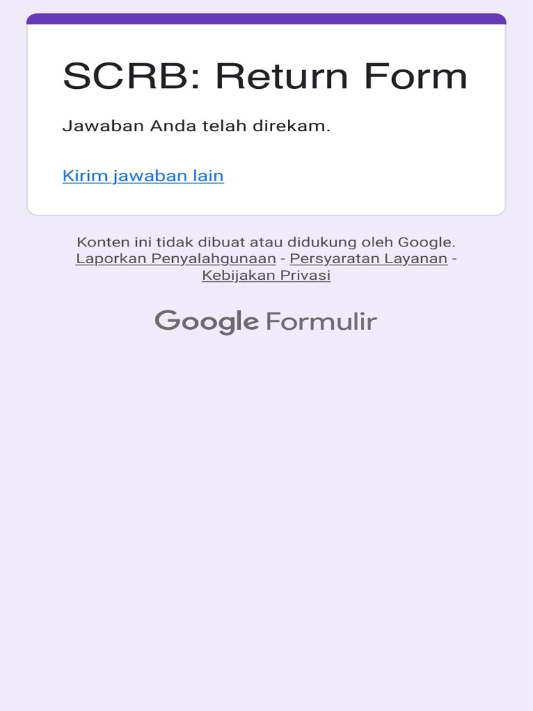 SCRB Return Form | PDF