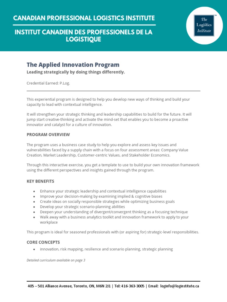 Brochure Applied Innovation Program 2022 | Descargar gratis PDF | Innovation | Leadership